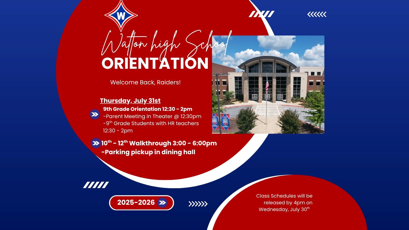 Welcome Back ~ Orientation Information